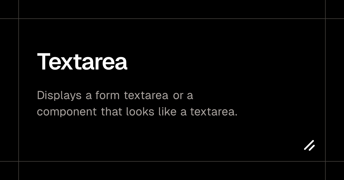 Textarea - shadcn/ui Textarea - shadcn/ui